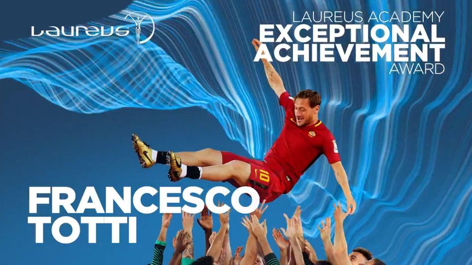 Totti premiato con l’Exceptional Achievement Award dalla Laureus ...