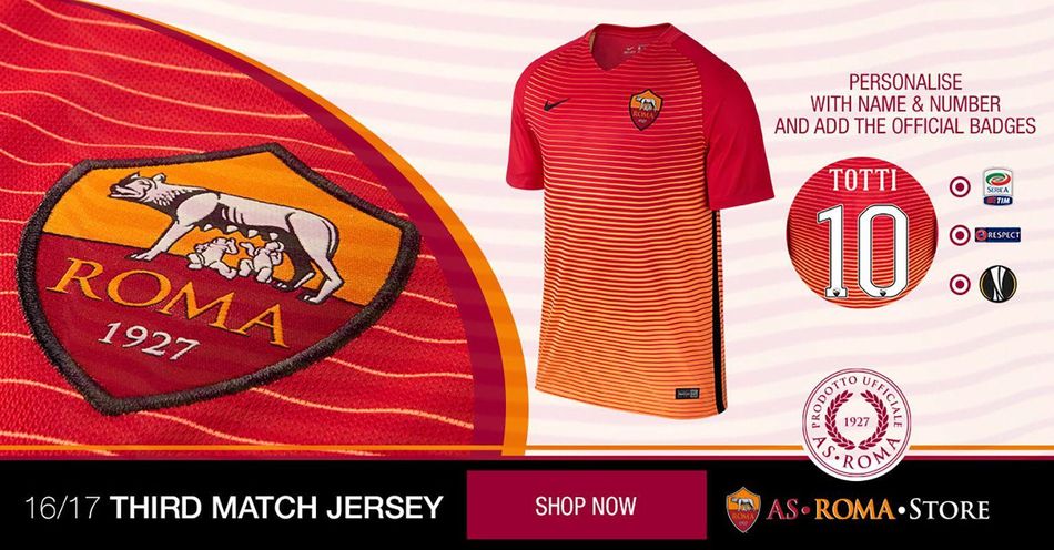 La nuova terza maglia dell’AS Roma è in vendita!
