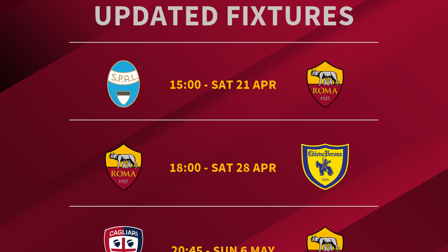 Serie A confirm three more match dates - AS Roma