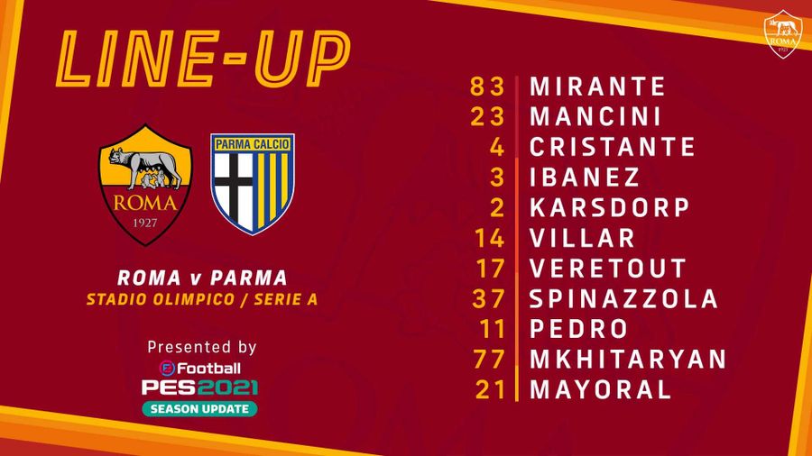 Team news: Cristante in defence today - AS Roma